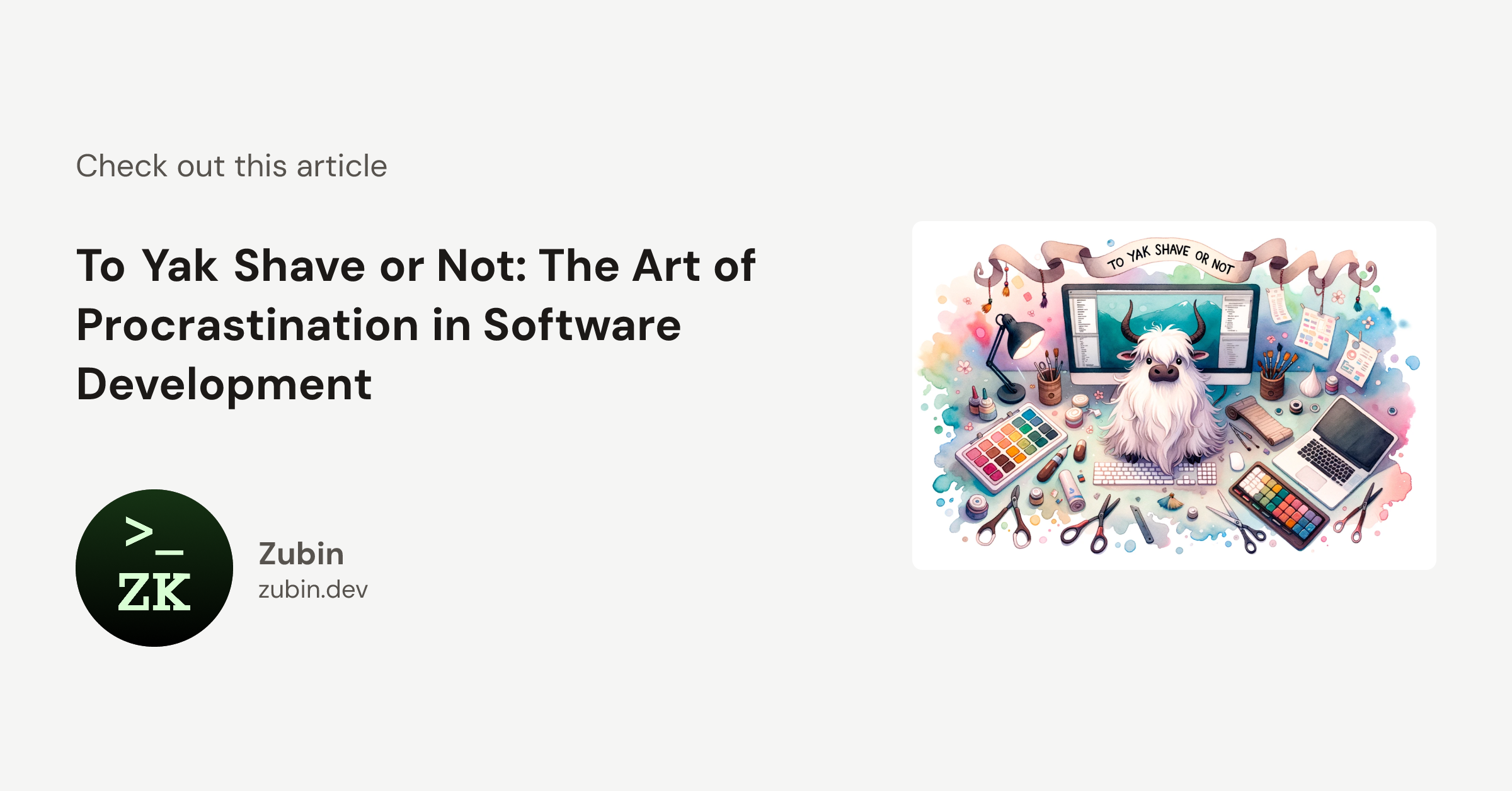 To Yak Shave or Not: The Art of Procrastination in Software Development